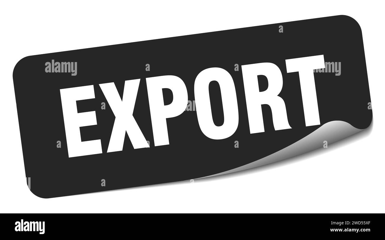 export sticker. export rectangular label isolated on white background ...