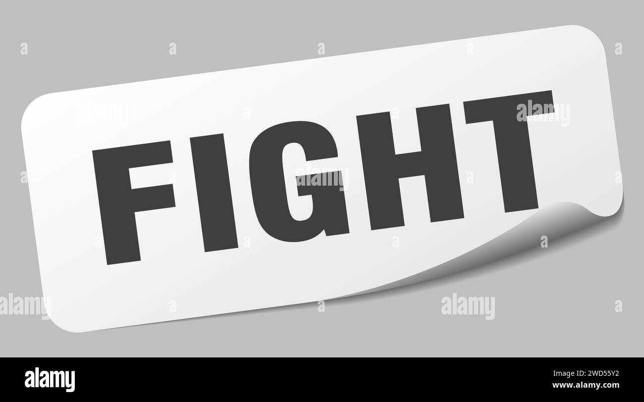 fight sticker. fight rectangular label isolated on white background ...