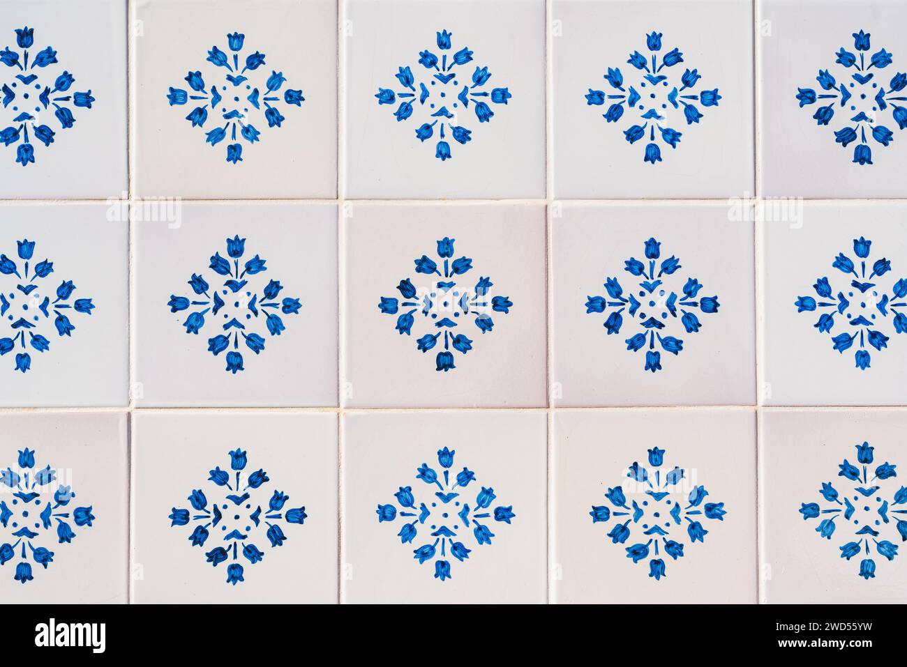 Ceramic square tiles with small ornamental mosaic pieces. Old tiles ...
