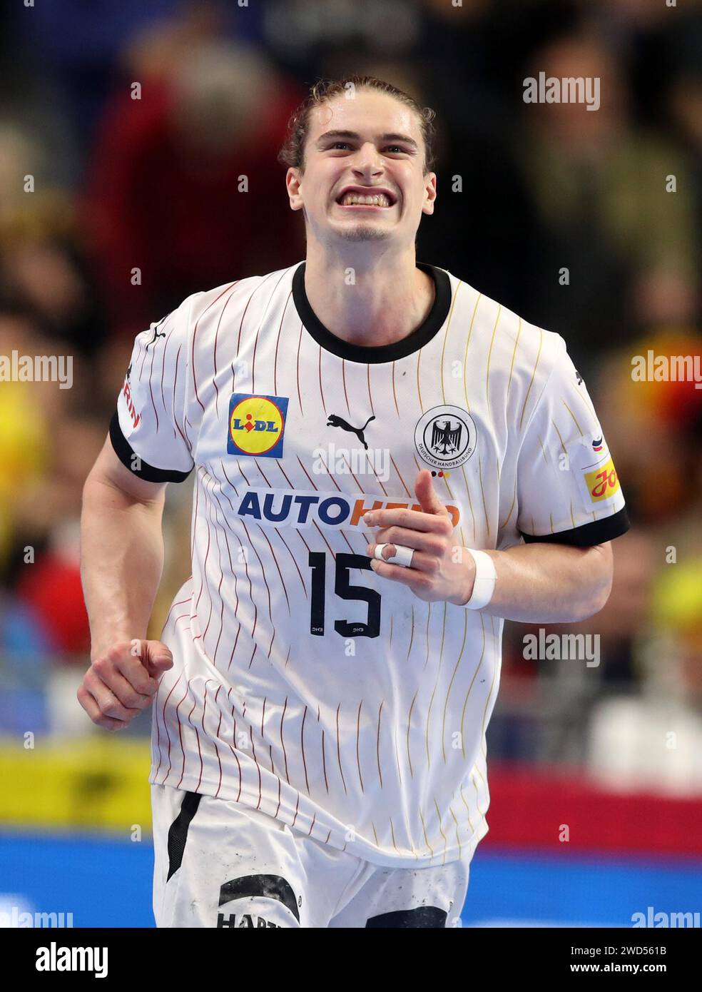 Juri Knorr of Germany Germany vs Iceland EHF Mens Handball EURO 2024 ...