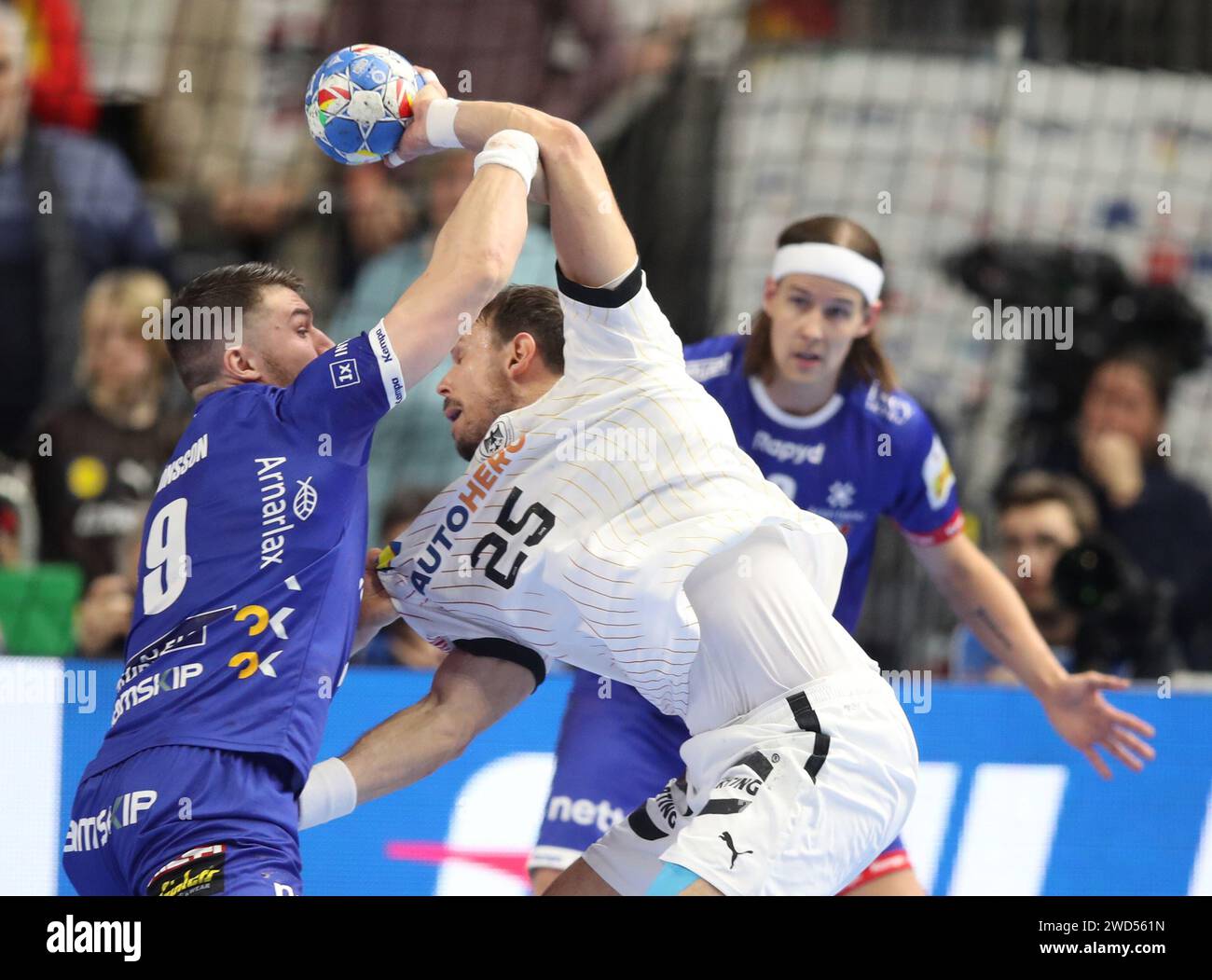 Kai Haeffner of Germany, Elvar Jonsson of Iceland Germany vs Iceland ...