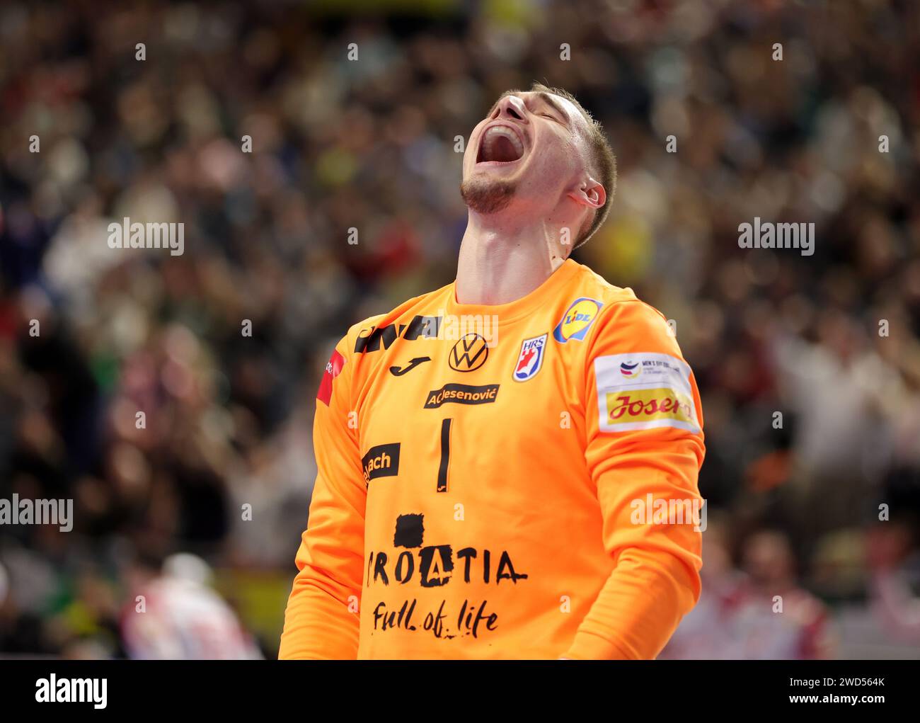 Dominik Kuzmanovic of Croatia France vs Croatia EHF Mens Handball EURO ...