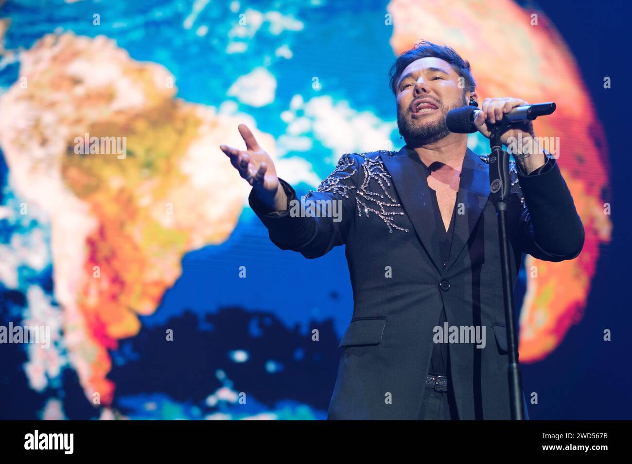 Singer Miguel Poveda during a performance at Inverfest 2024, at the ...