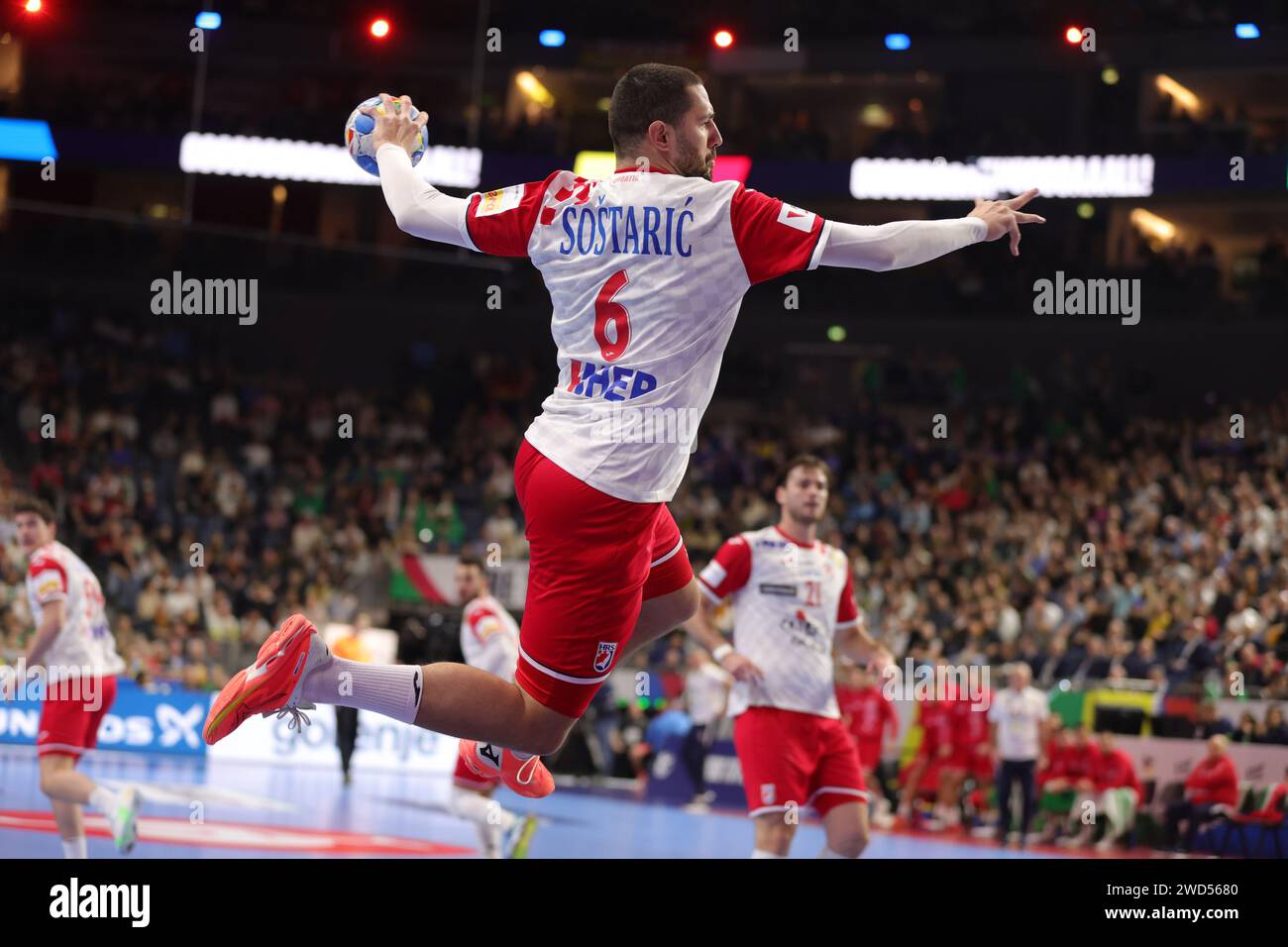Mario Sostaric of Croatia France vs Croatia EHF Mens Handball EURO 2024 ...