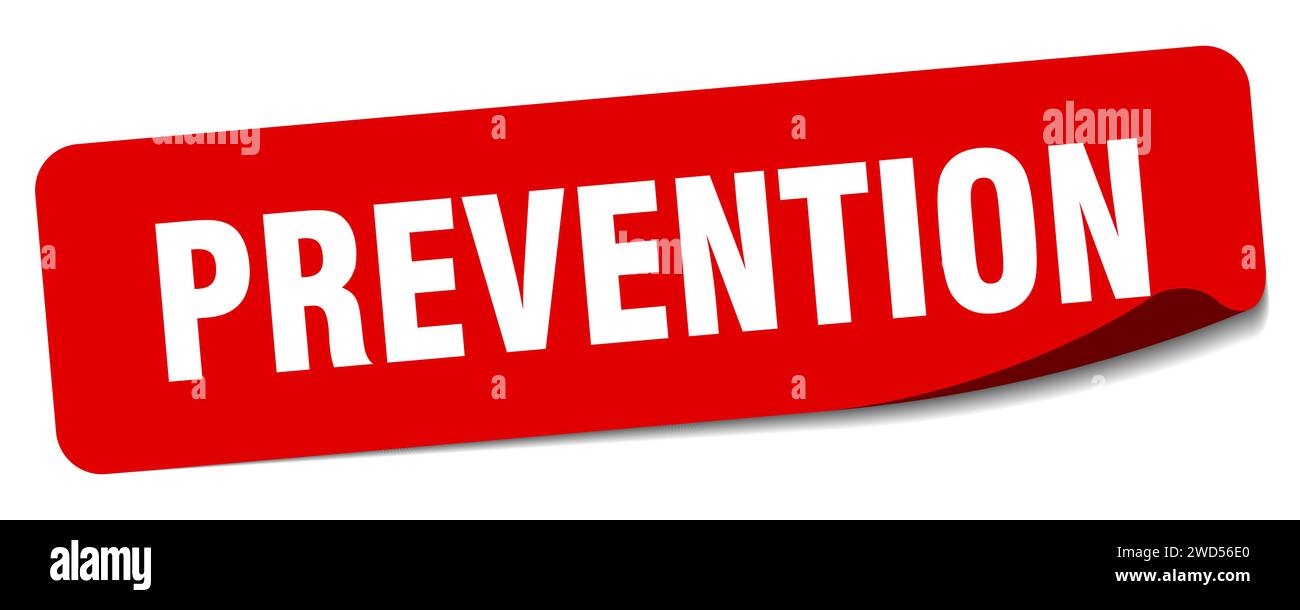 prevention sticker. prevention rectangular label isolated on white ...