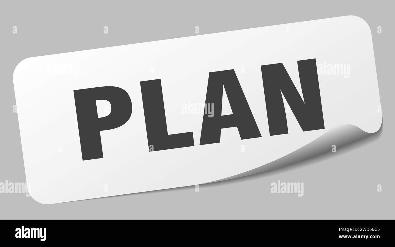 plan sticker. plan rectangular label isolated on white background Stock ...