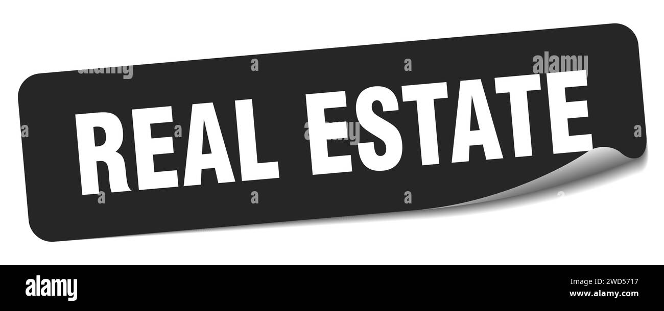 real estate sticker. real estate rectangular label isolated on white ...