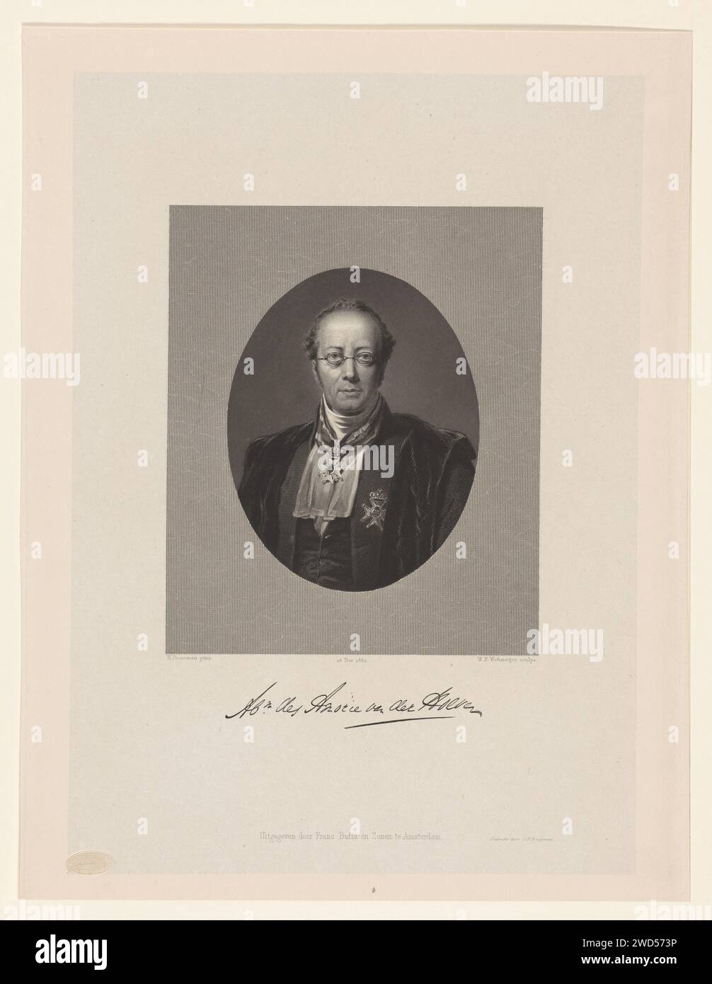 Portrait of Abraham des Amorie van der Hoeven, Willem Frederik Wehmeyer, after Nicolaas Pieneman ...