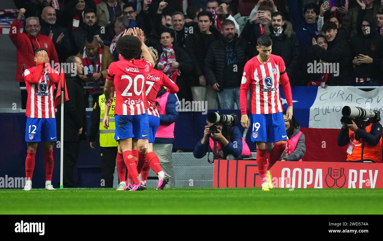 Madrid, Spain. 18th Jan, 2024. Samu Lino of Atletico de Madrid ...