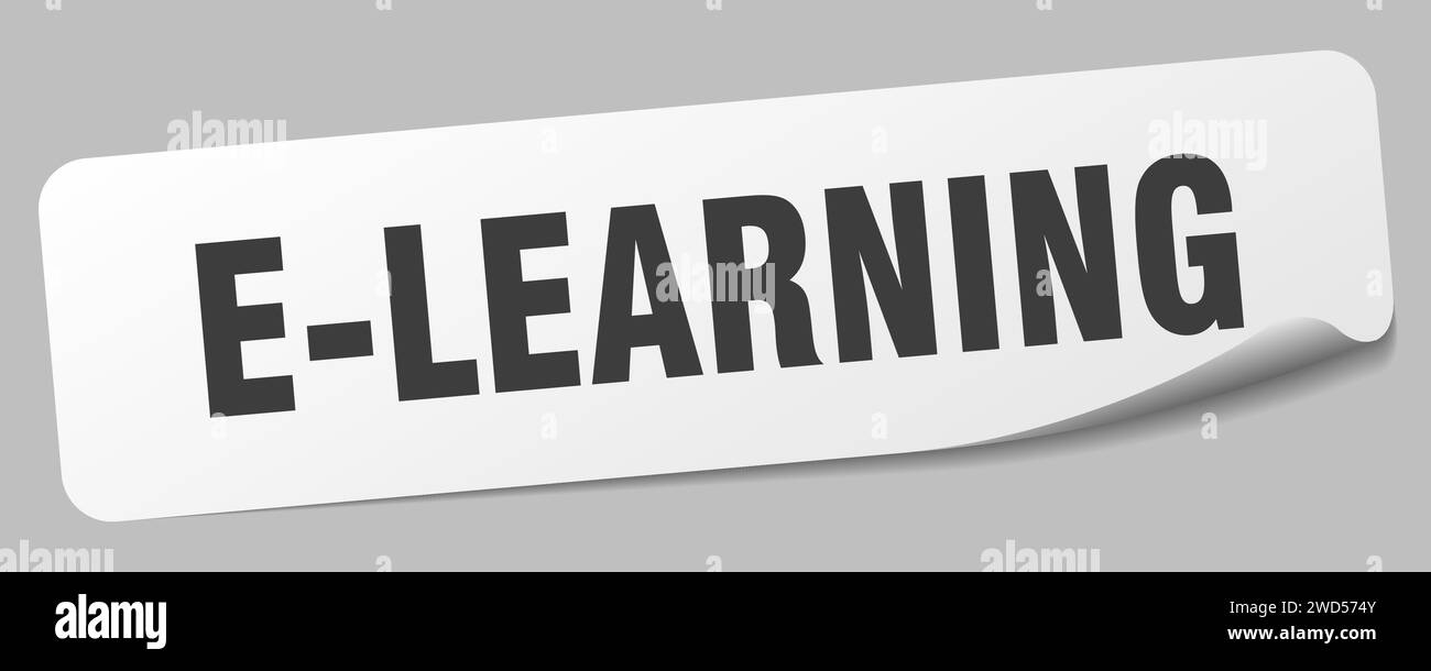 e-learning sticker. e-learning rectangular label isolated on white ...