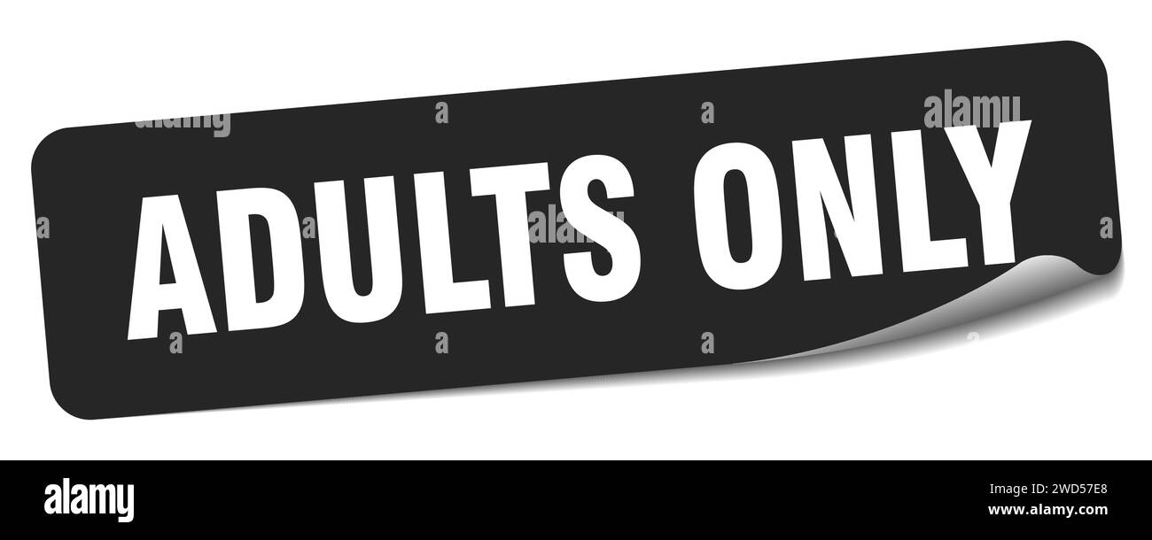adults only sticker. adults only rectangular label isolated on white ...