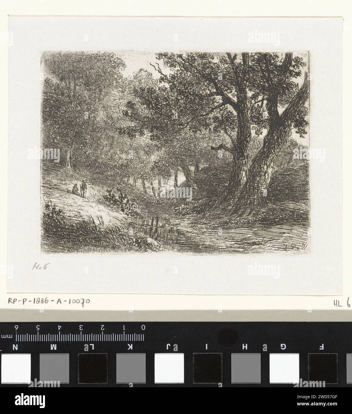 Two figures in a forest, Johannes Pieter van Wisselingh, 1830 - 1878 ...