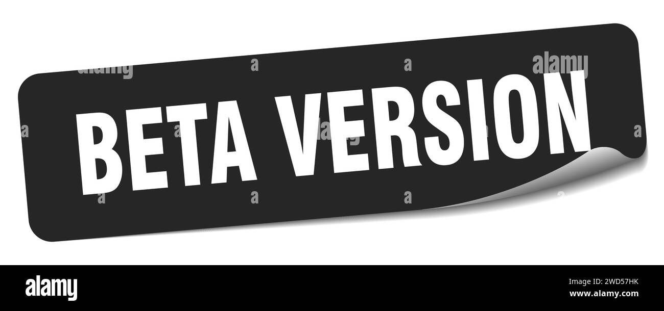 beta version sticker. beta version rectangular label isolated on white ...