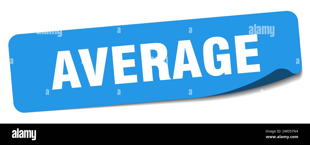 average sticker. average rectangular label isolated on white background ...