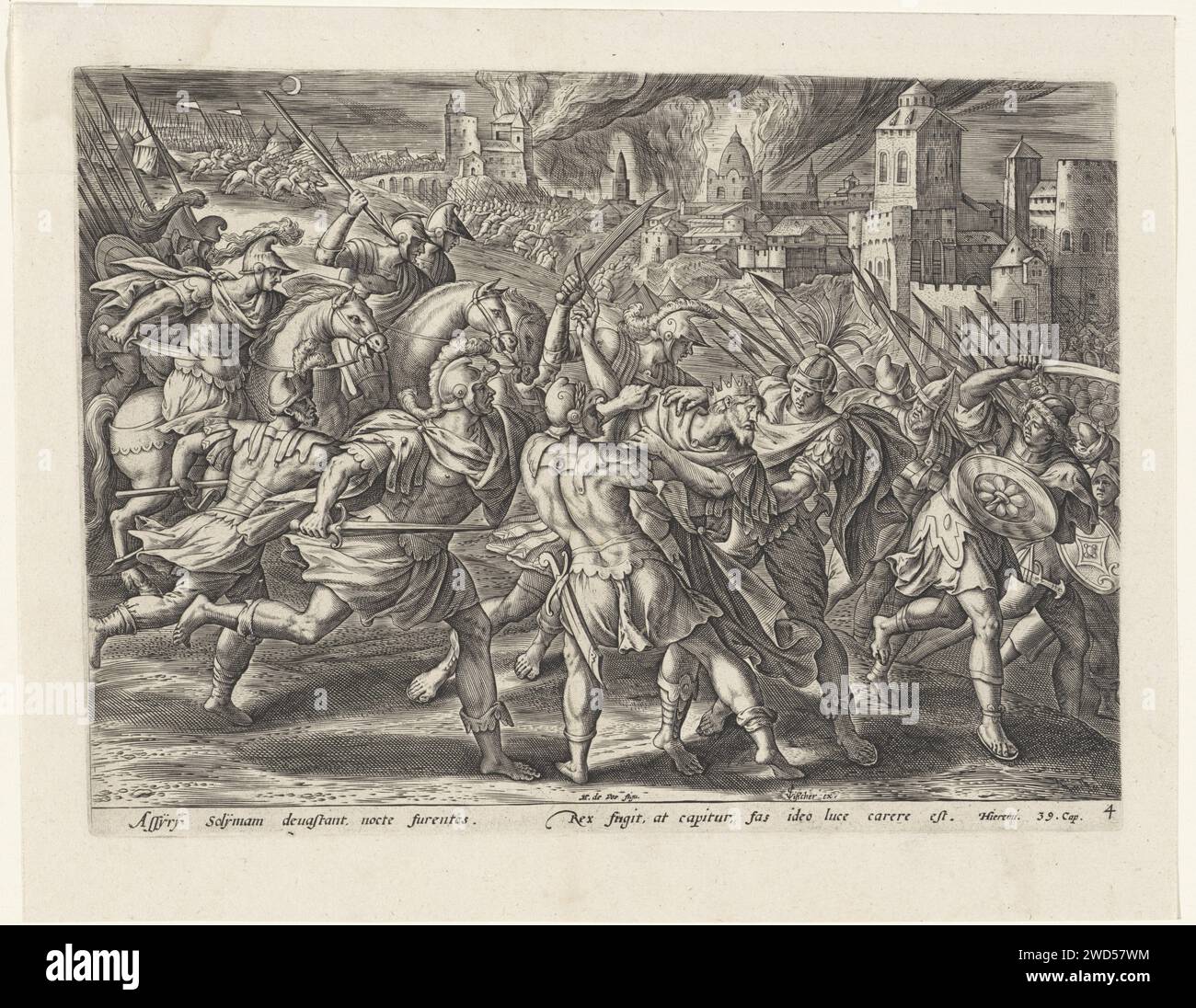 Collection of King Sedekia, Antonie Wierix (II), After Maerten de Vos ...
