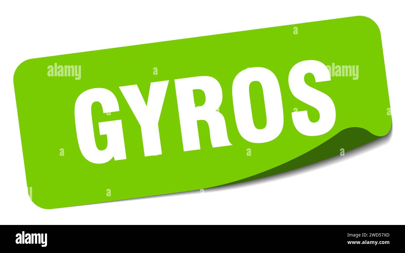 gyros sticker. gyros rectangular label isolated on white background ...