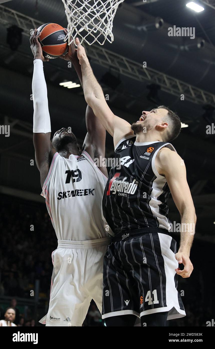 Bologna, Italy. 18th Jan, 2024. Youssoupha Fall (Ldlc Asvel ...