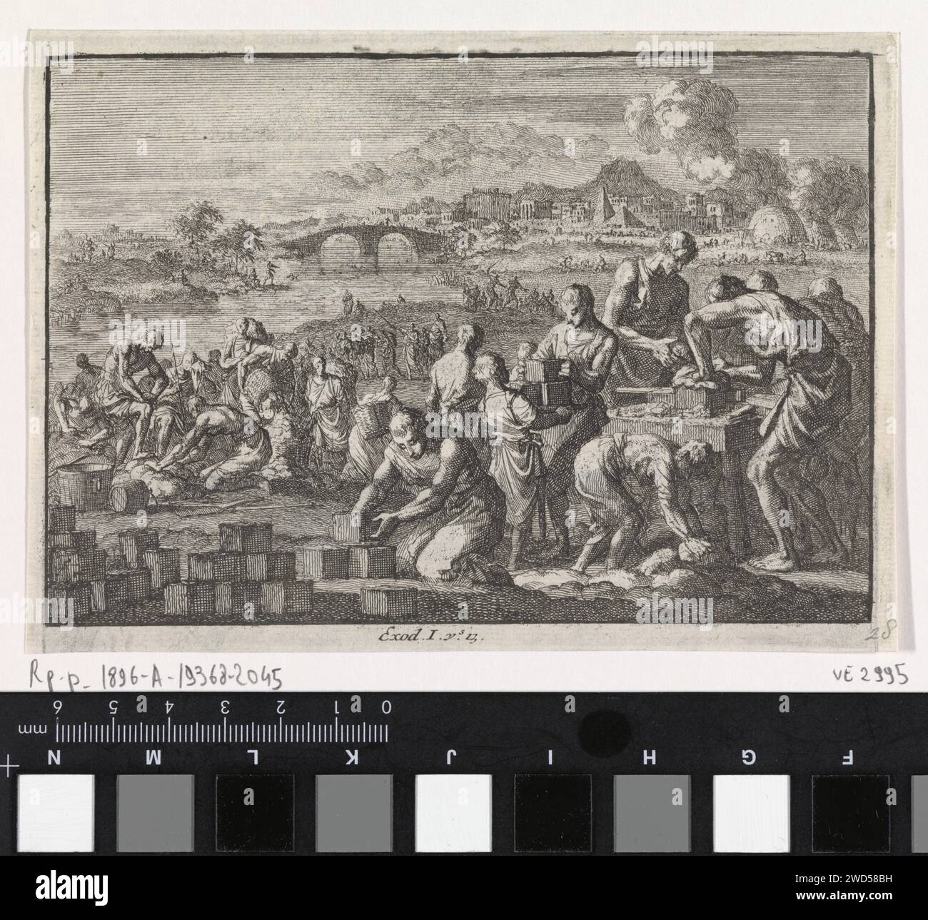 Israelites work in slavery in Egypt, Jan Luyken, 1703 - 1762 print ...