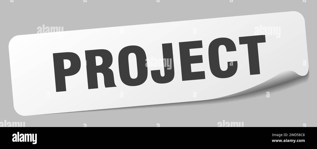 project sticker. project rectangular label isolated on white background ...