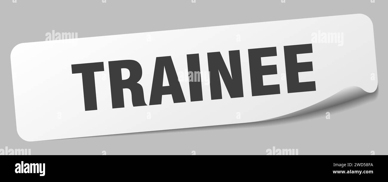 trainee sticker. trainee rectangular label isolated on white background ...