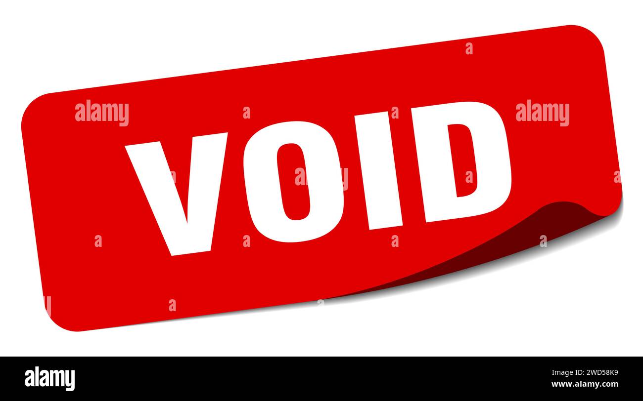 void sticker. void rectangular label isolated on white background Stock ...
