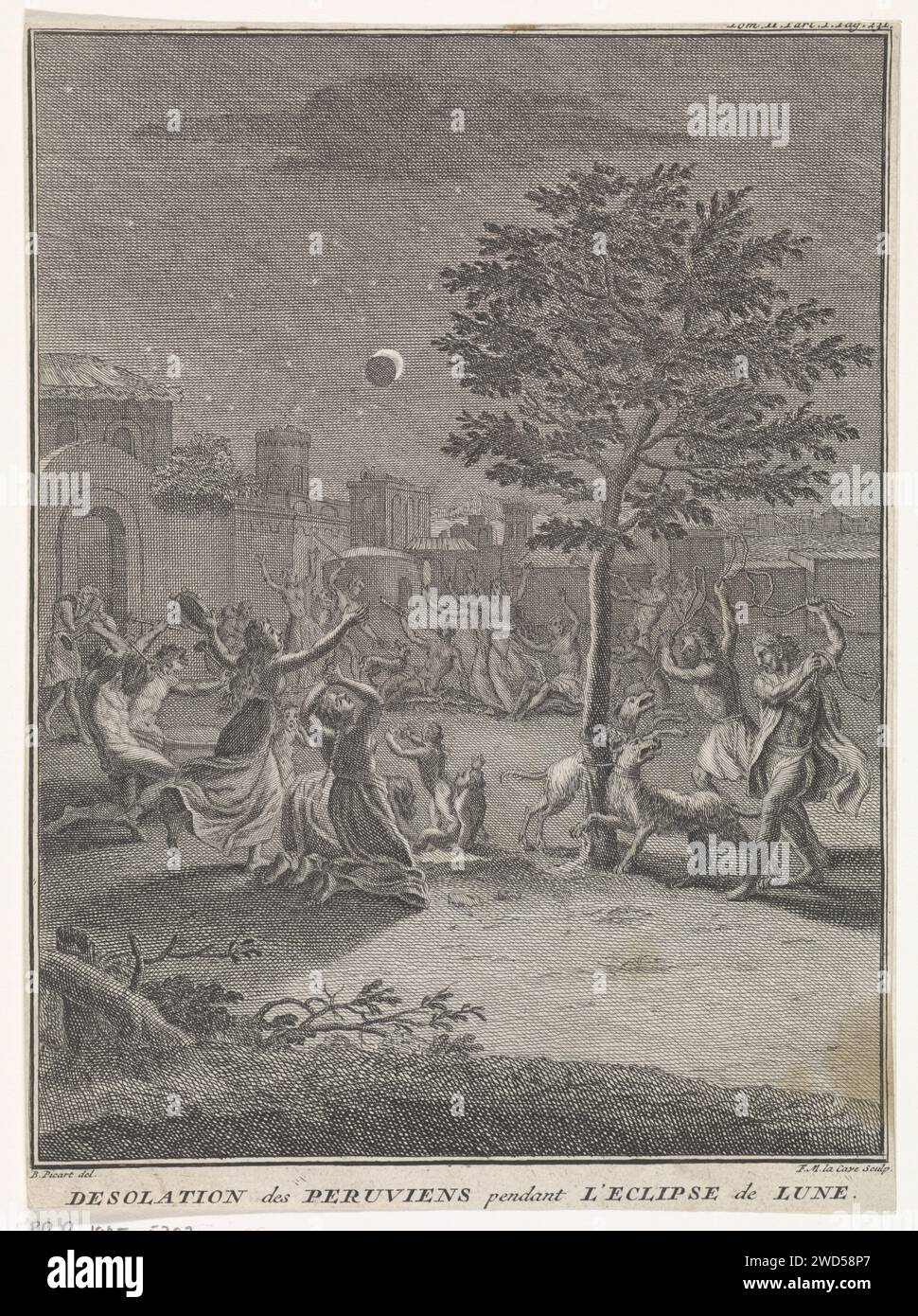 Peruvians in despair during a lunar eclipse, François Morellon La Cave ...