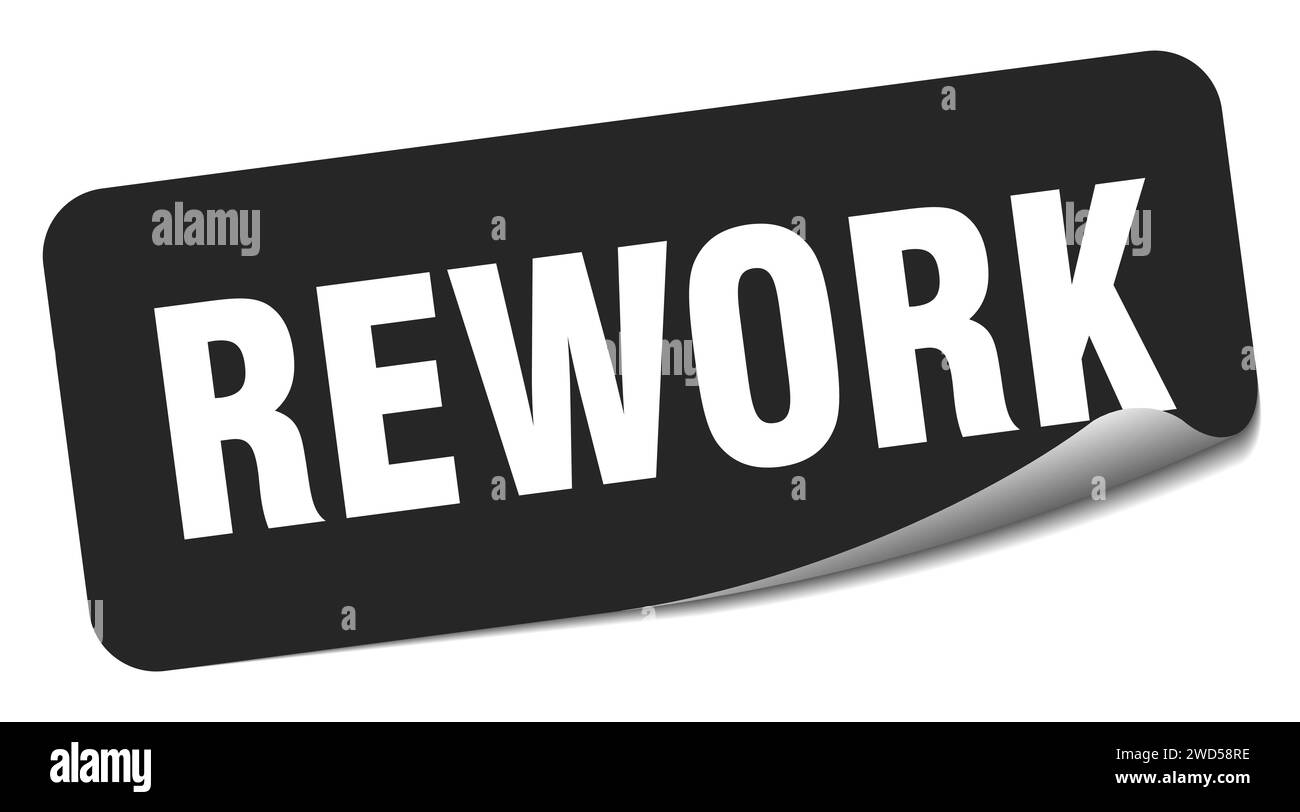 rework sticker. rework rectangular label isolated on white background ...
