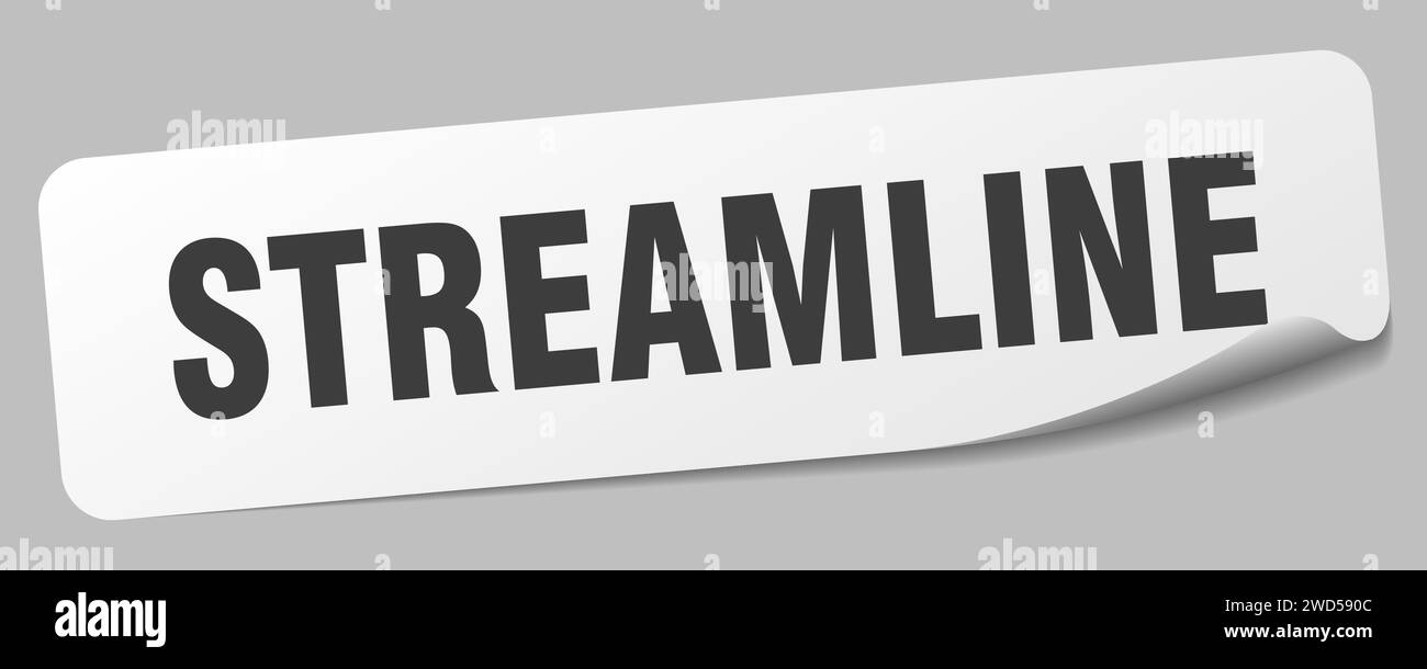 streamline sticker. streamline rectangular label isolated on white ...
