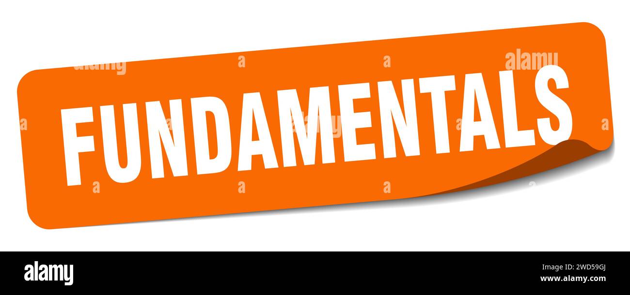 fundamentals sticker. fundamentals rectangular label isolated on white ...