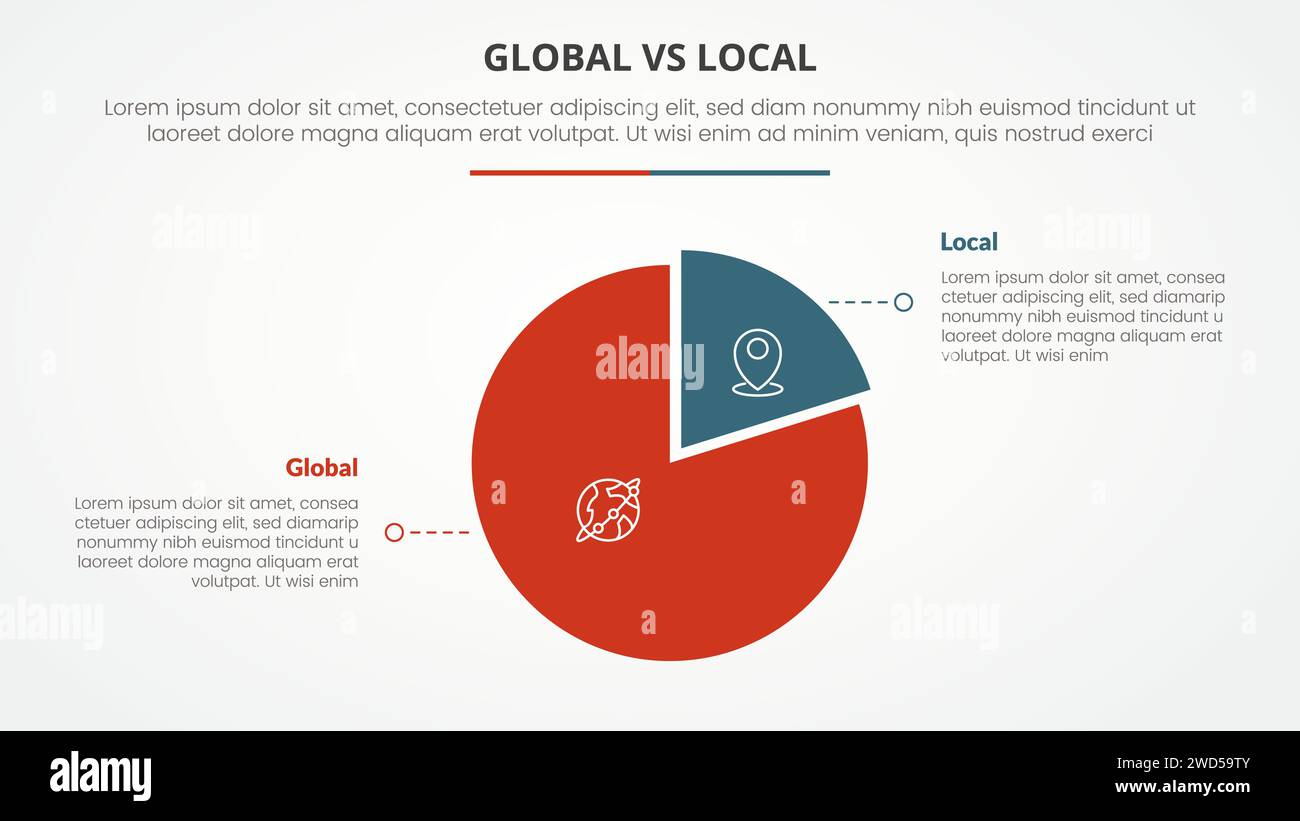 global vs local versus comparison opposite infographic concept for ...