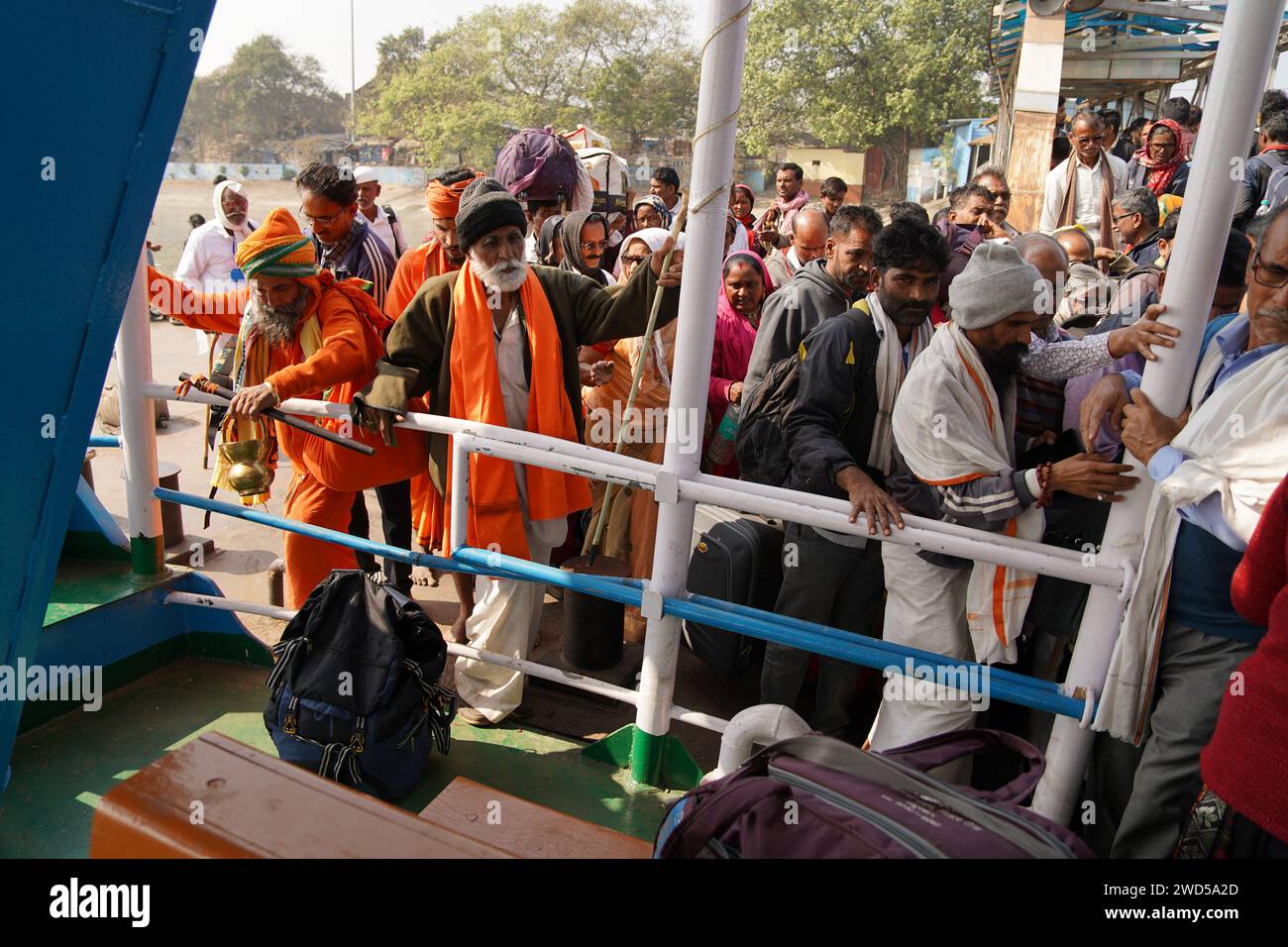 Devotees eagerly make their way to Sagar Island, located 117 km from ...