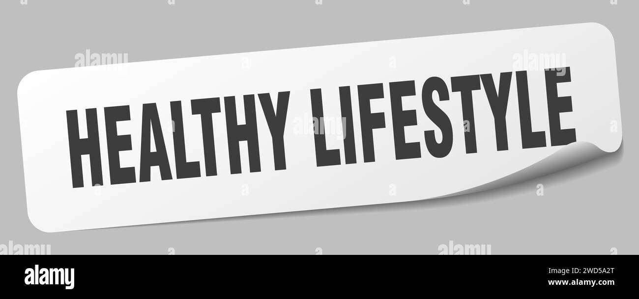 healthy lifestyle sticker. healthy lifestyle rectangular label isolated ...