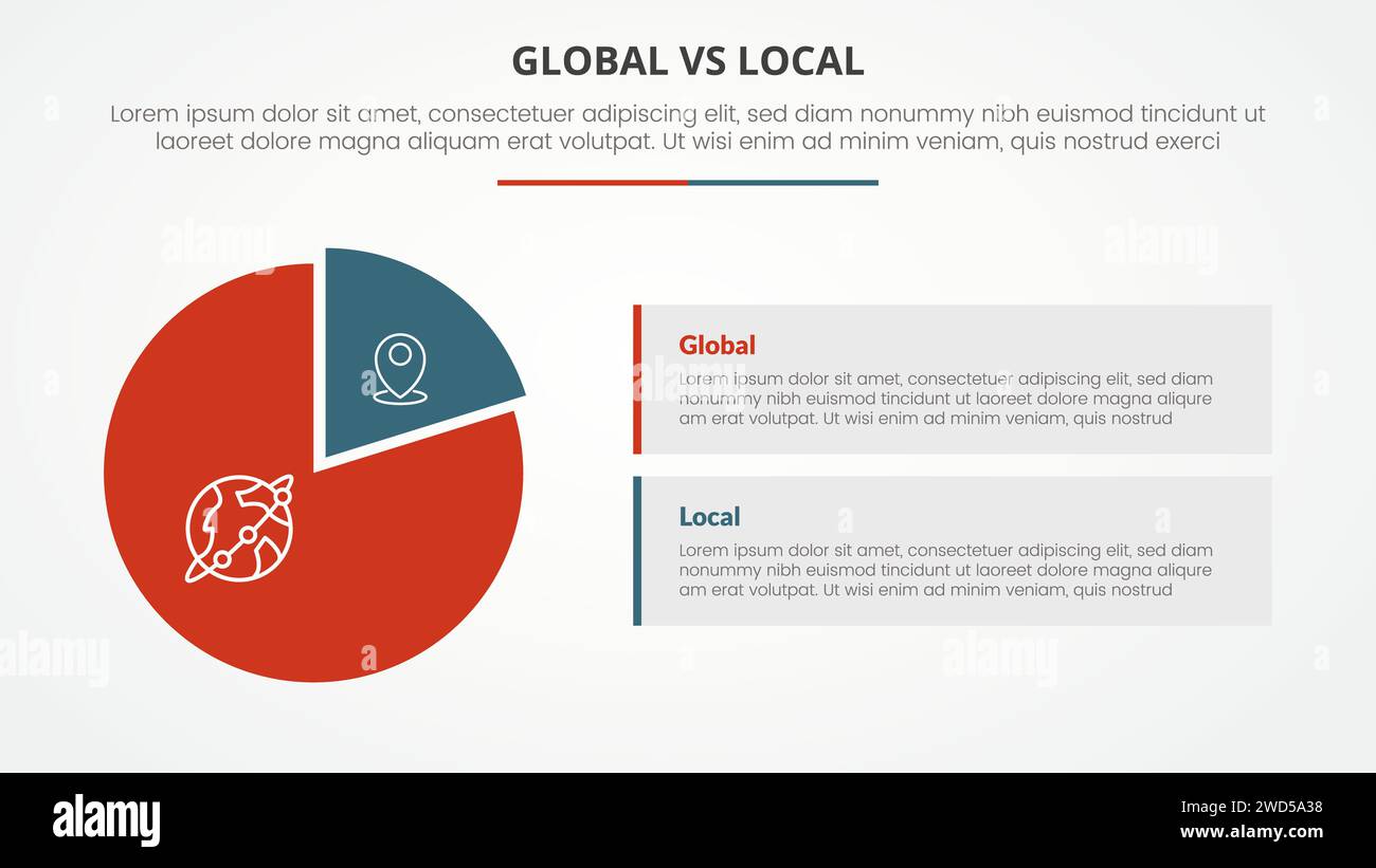global vs local versus comparison opposite infographic concept for ...