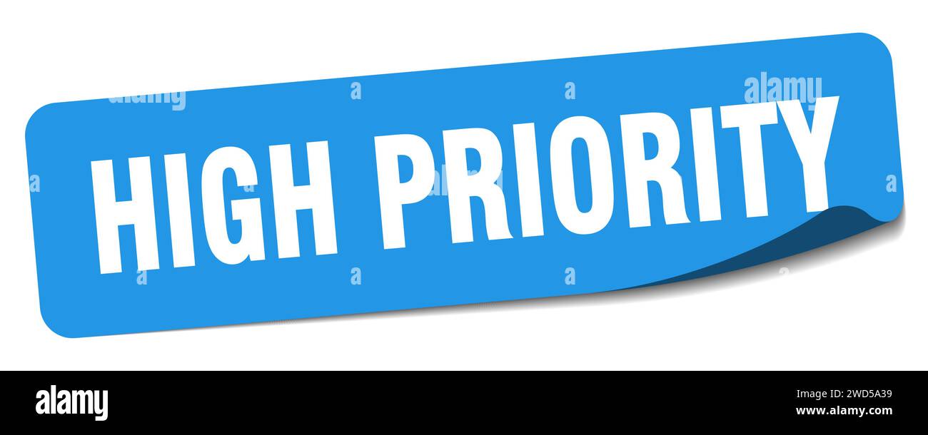 high priority sticker. high priority rectangular label isolated on ...