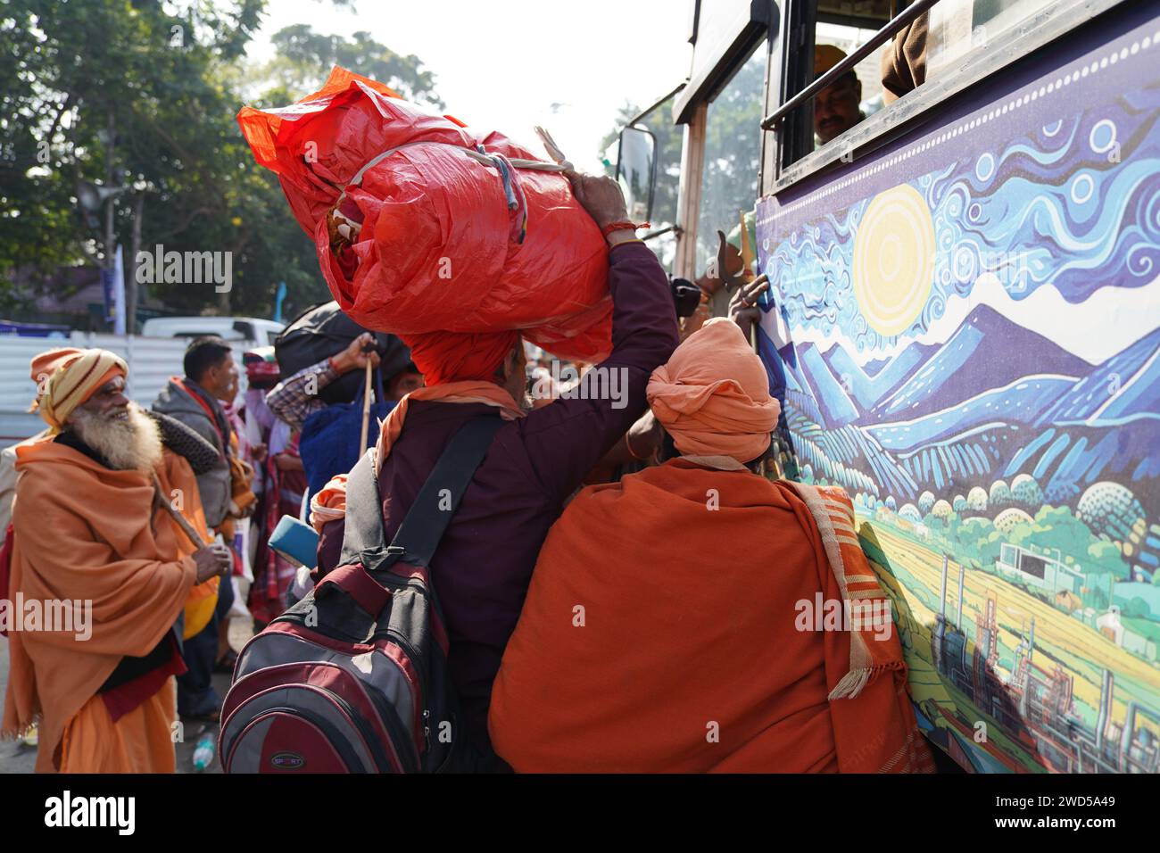 Devotees eagerly make their way to Sagar Island, located 117 km from ...
