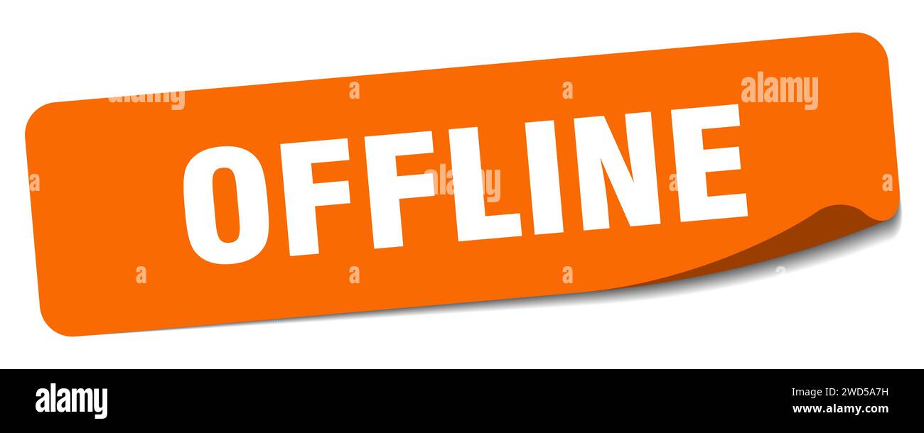 offline sticker. offline rectangular label isolated on white background ...