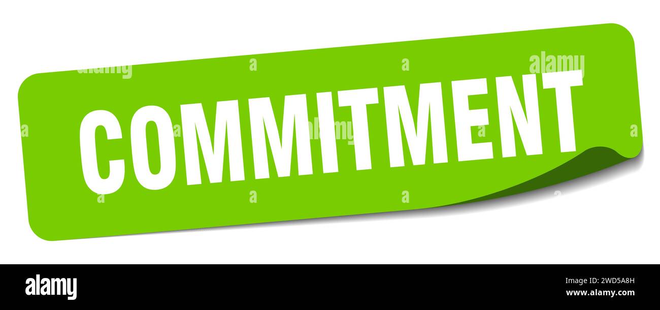 commitment sticker. commitment rectangular label isolated on white ...