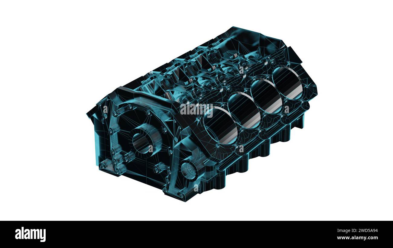 Close up detailed fully textured 3D render over white background of car ...