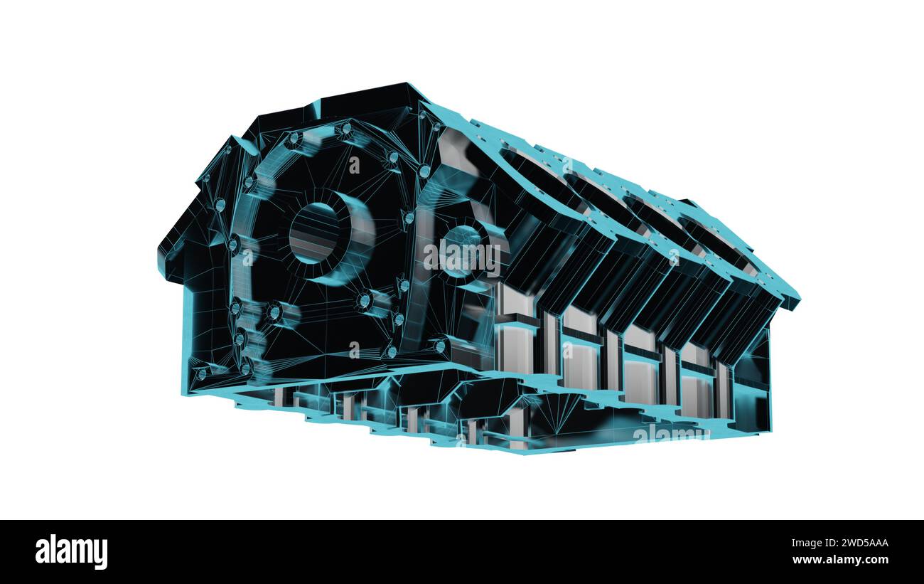 Close up detailed fully textured 3D render over white background of ...