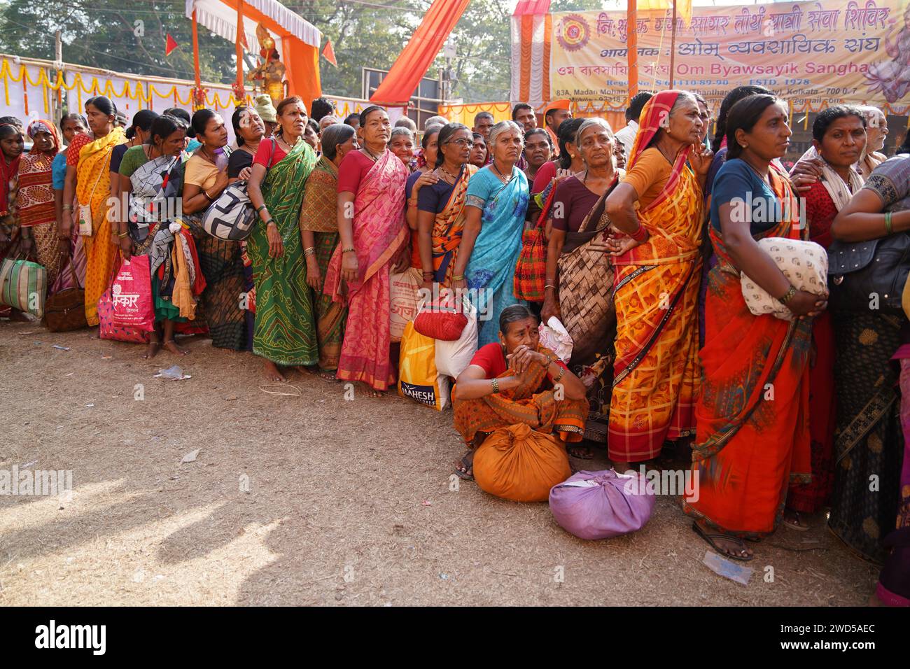 Devotees eagerly make their way to Sagar Island, located 117 km from ...