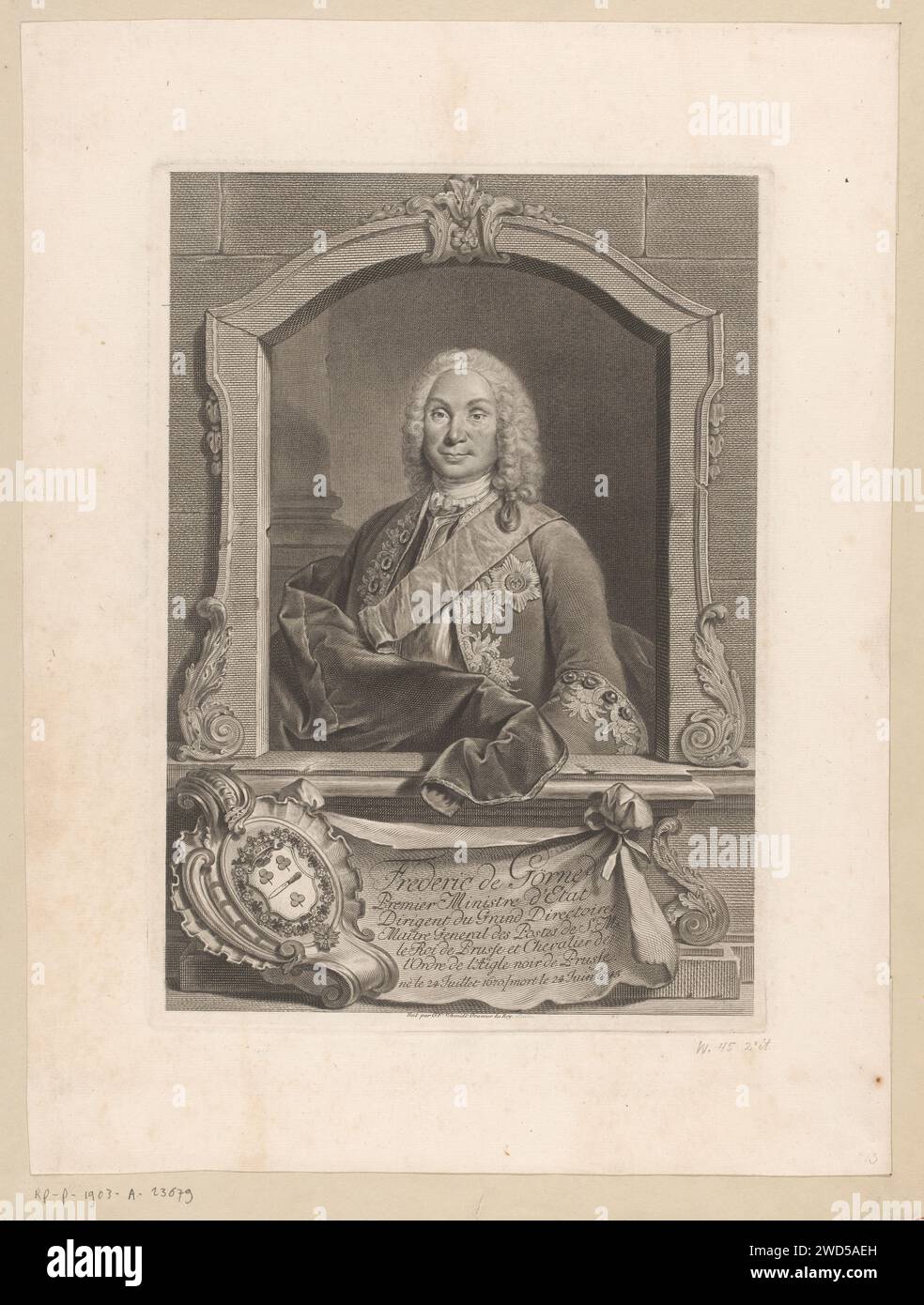 Portrait van Friedrich von Görne, Georg Friedrich Schmidt, 1745 - 1775 print Berlin paper ...