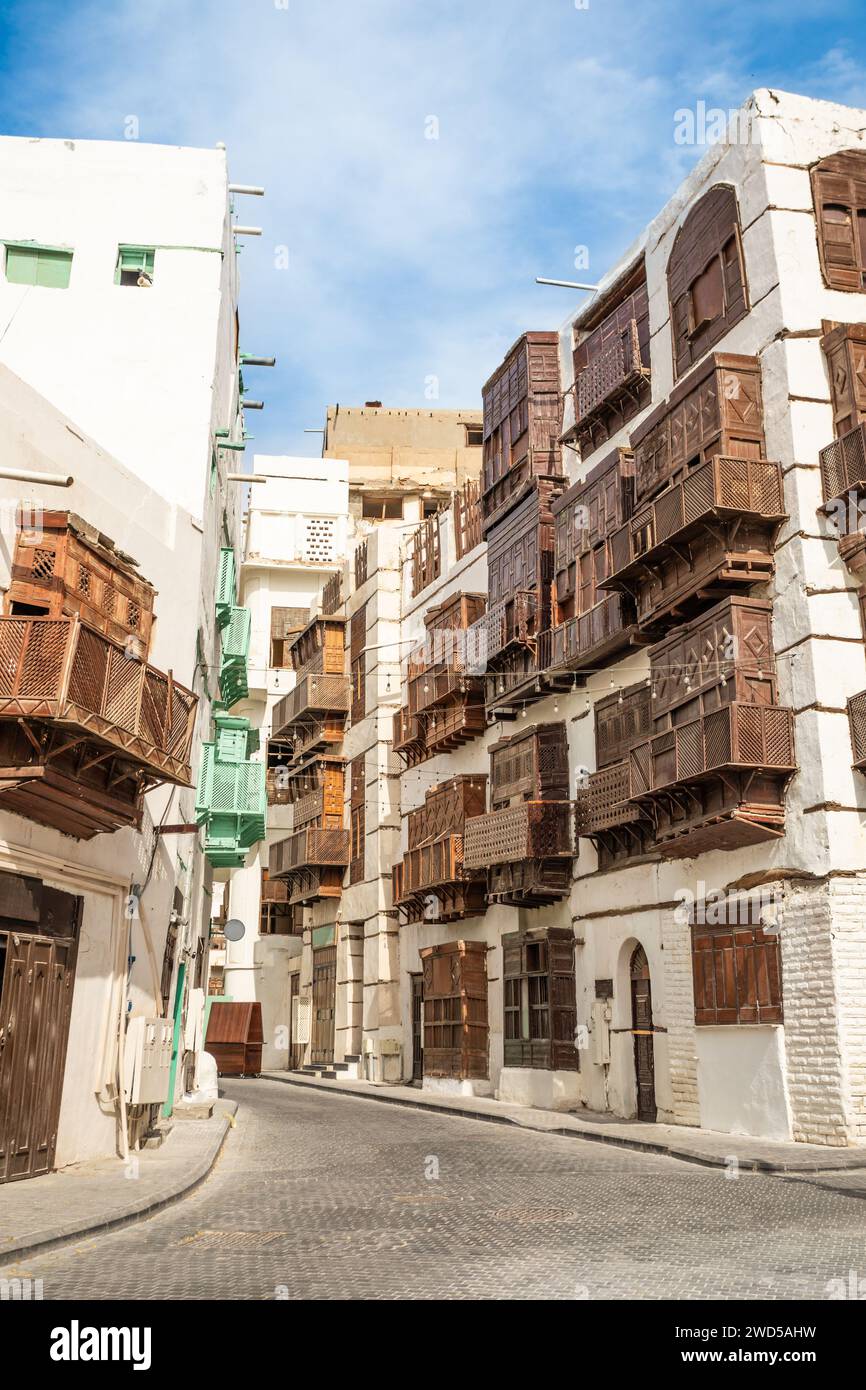 Al-Balad old town with traditional muslim houses, Jeddah, Saudi Arabia ...