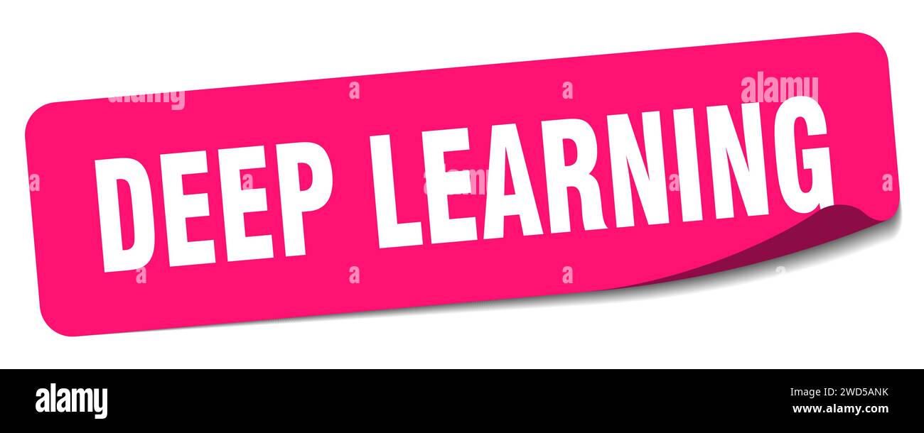 deep learning sticker. deep learning rectangular label isolated on ...