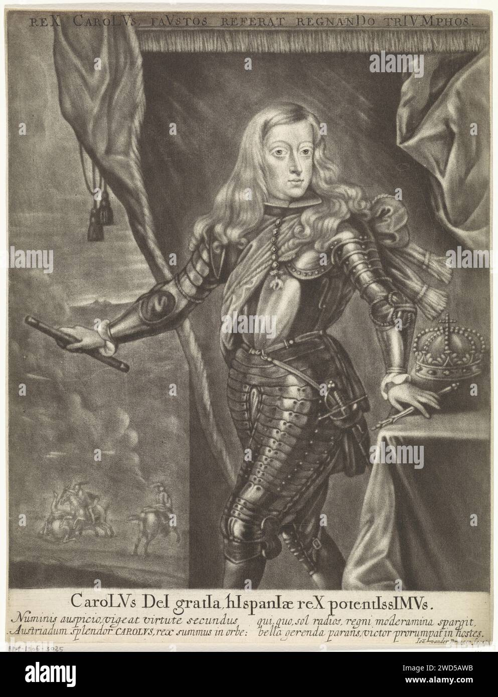 Portrait of Charles II, King of Spain, Jan van der Bruggen, 1676 - 1700 ...