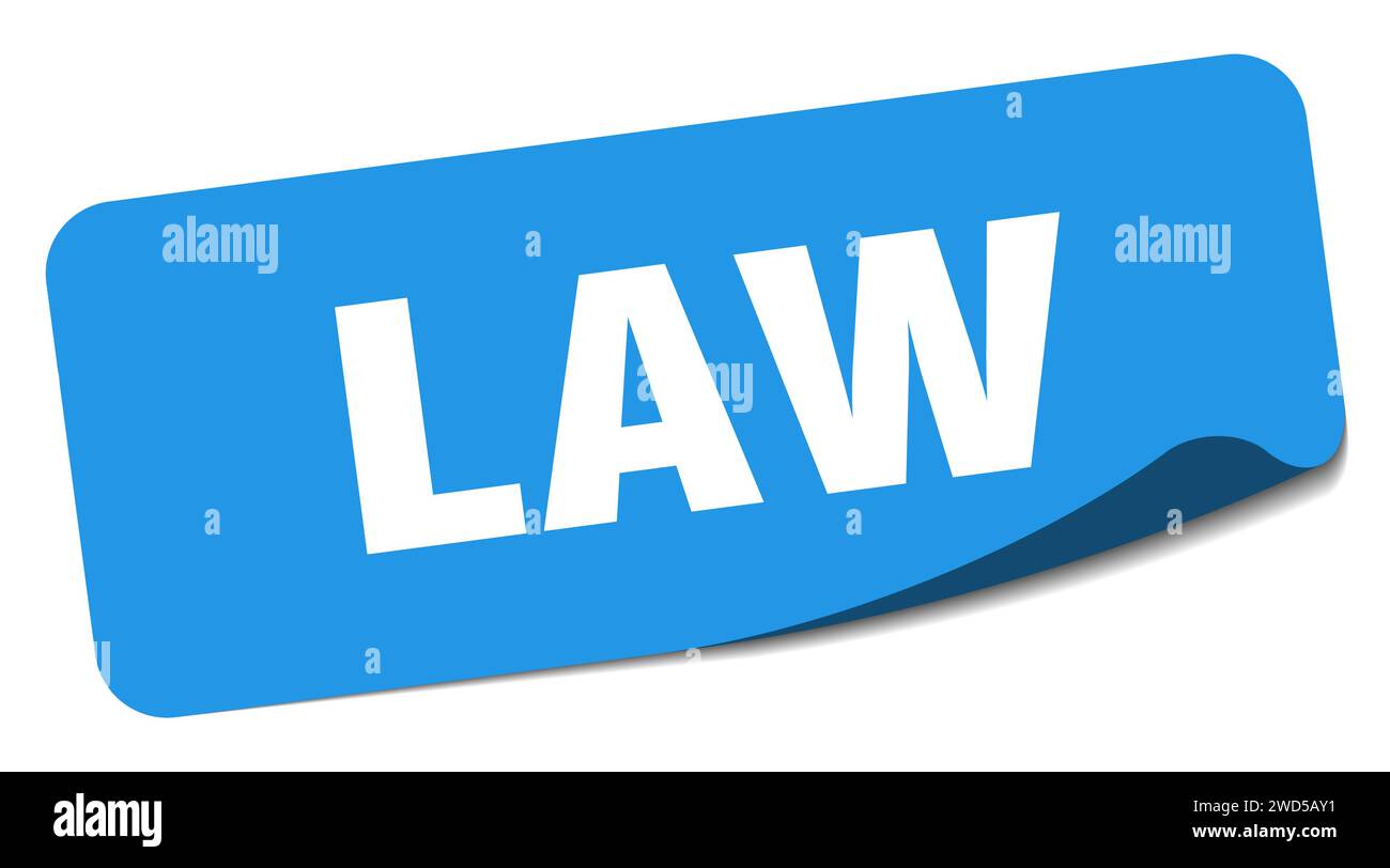 law sticker. law rectangular label isolated on white background Stock ...
