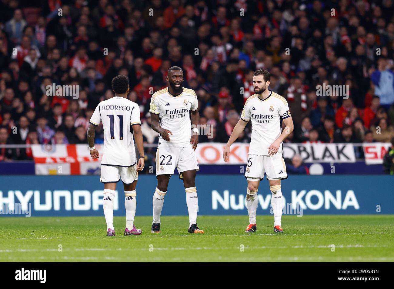 Antonio Rudiger of Real Madrid celebrates an own goal scored by Jan ...