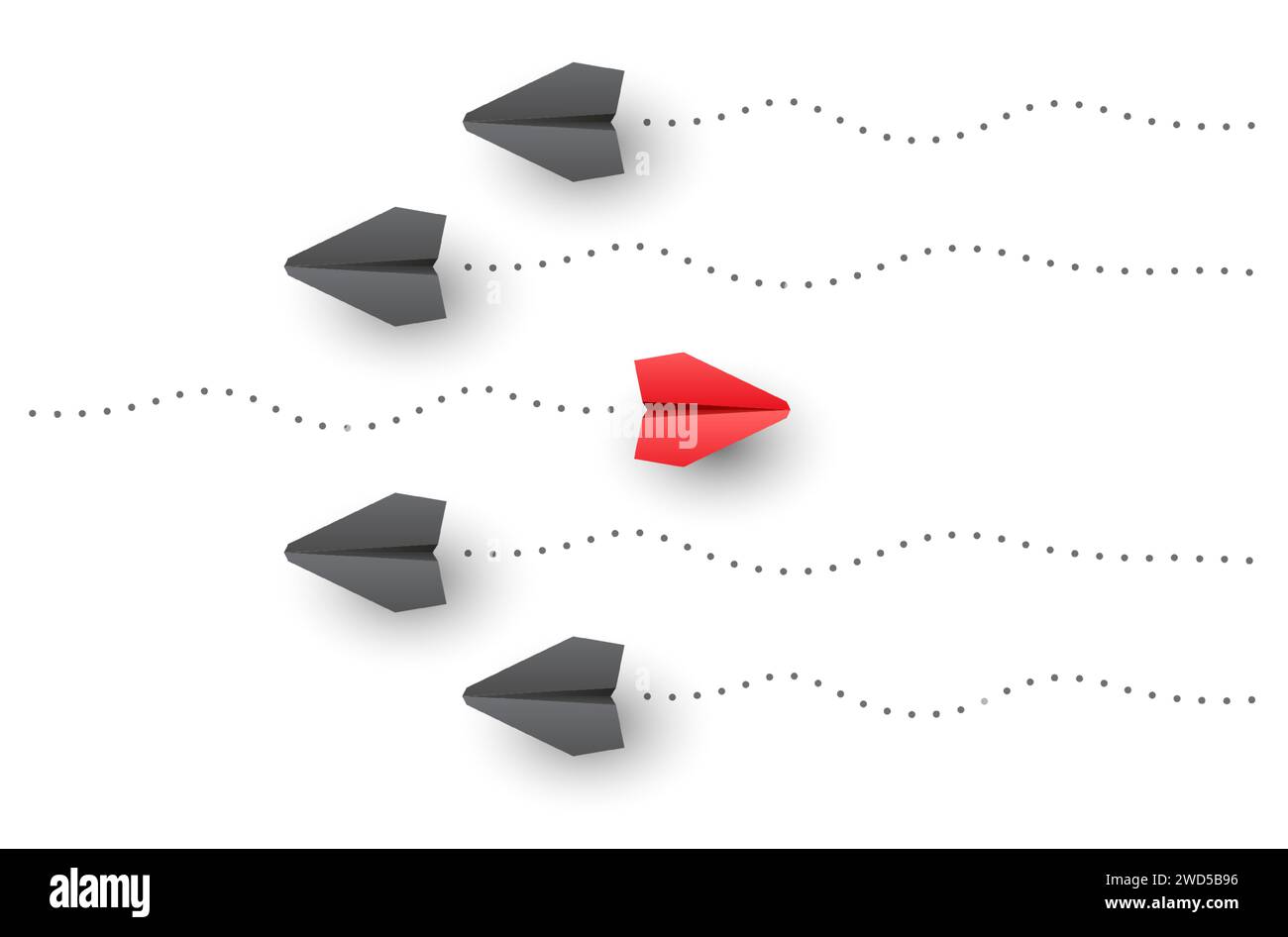 Individuality concept. Think different. Individual and unique red paper ...