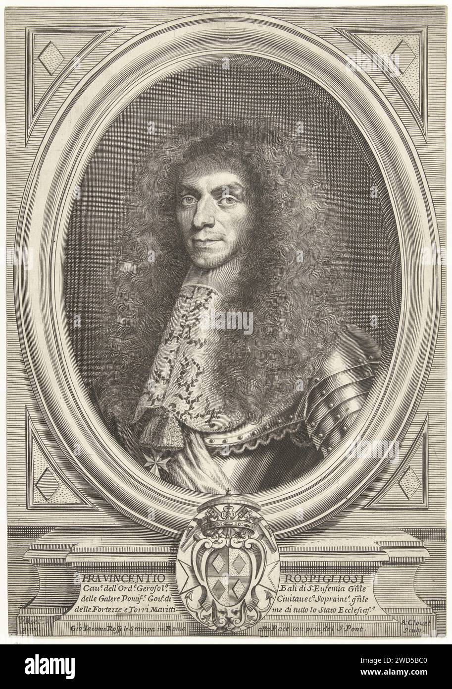 Portret van Vincentio Roskiplilisi, Albertus Clouwet, After P. Rouns ...