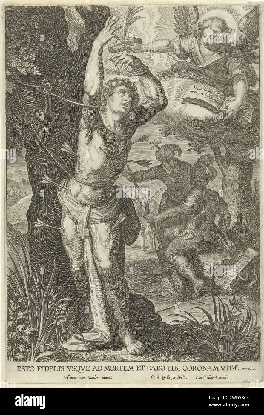 Torture of St. Sebastian, Cornelis Galle (I), After Hendrik van Balen ...