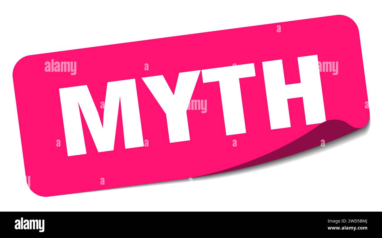myth sticker. myth rectangular label isolated on white background Stock ...